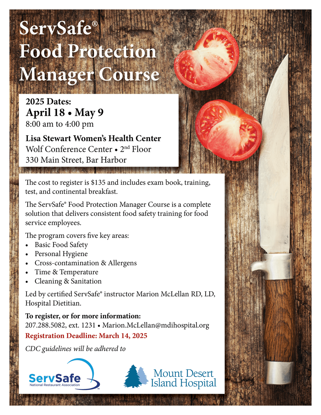 Register for the 2025 ServSafe Food Protection Manager Course - MDI ...
