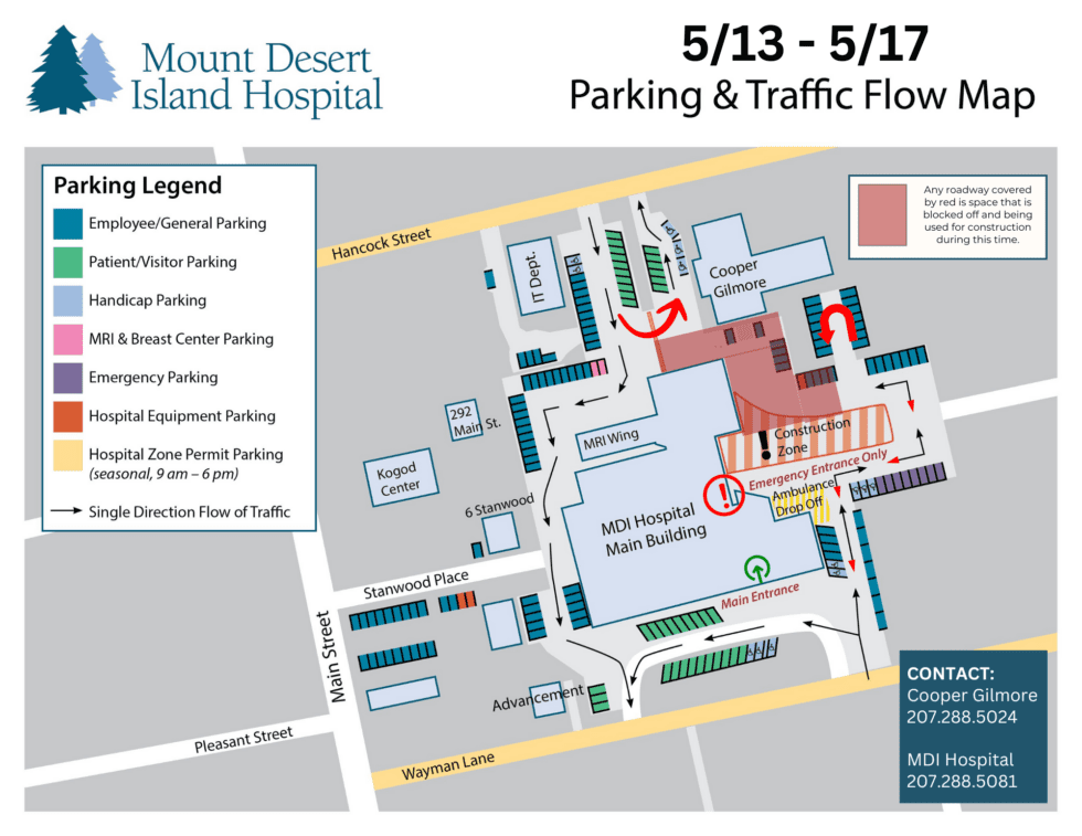May Construction Affecting Cooper Gilmore and Hospital Parking - MDI ...